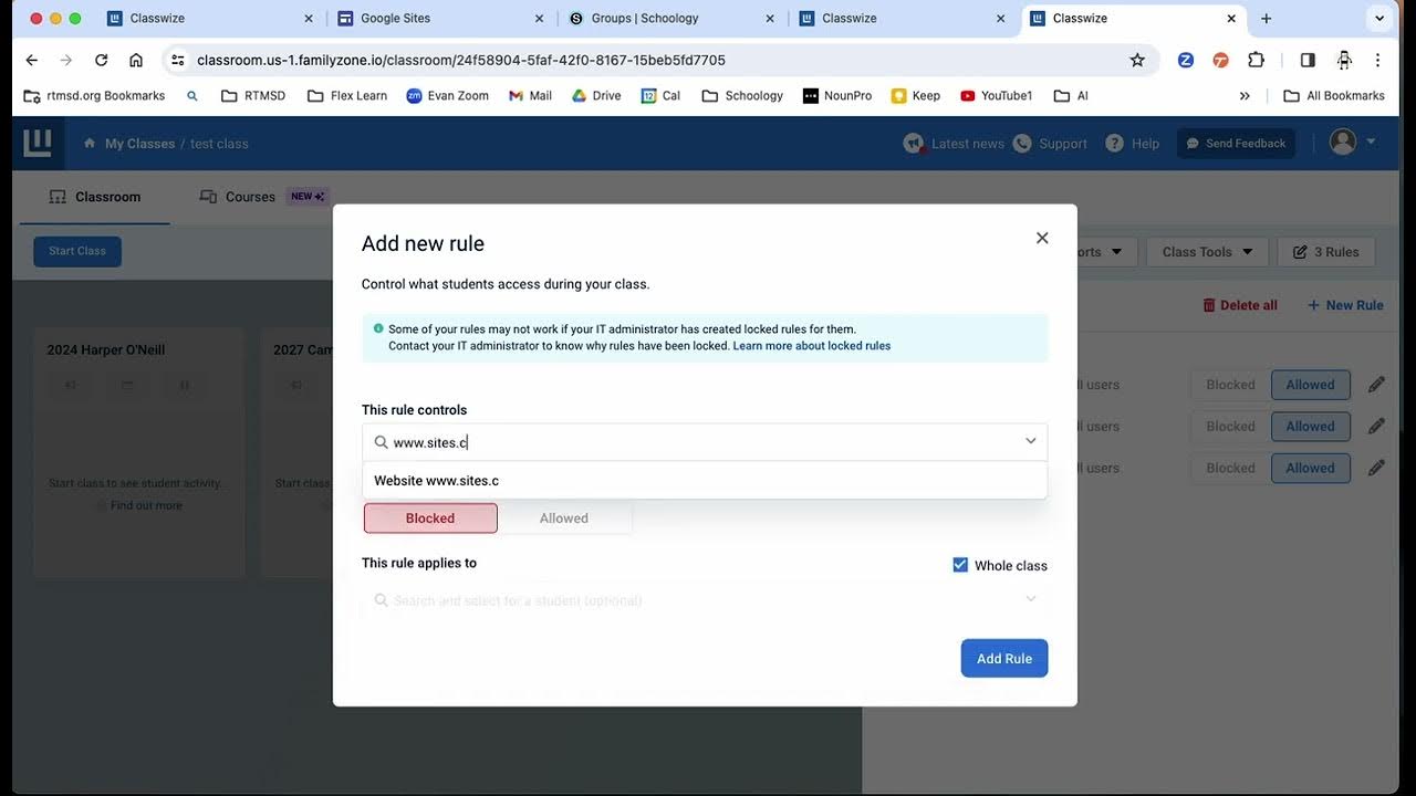 Classwize - Create a rule - YouTube