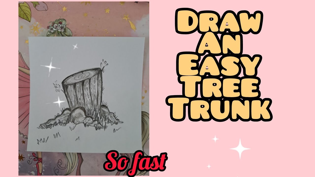 how to draw a simple tree trunk,easy and fast - YouTube