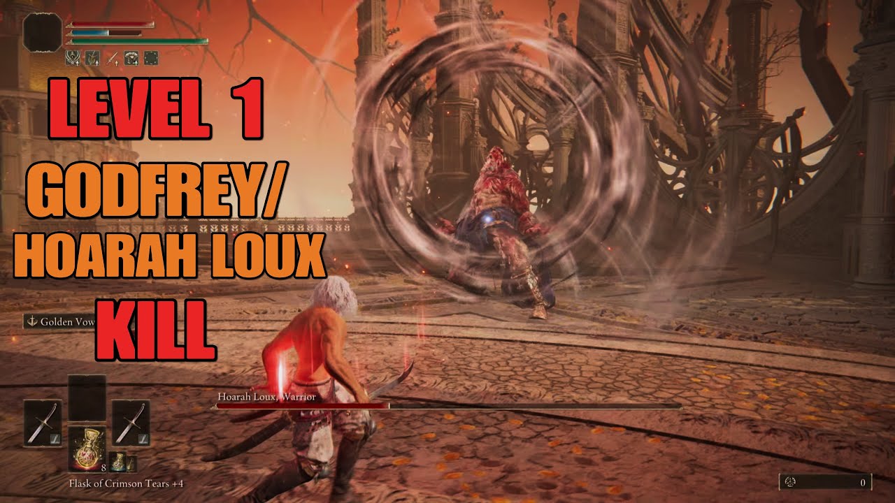 Elden Ring - Level 1 Solo Godfrey Kill (No Summons) - YouTube