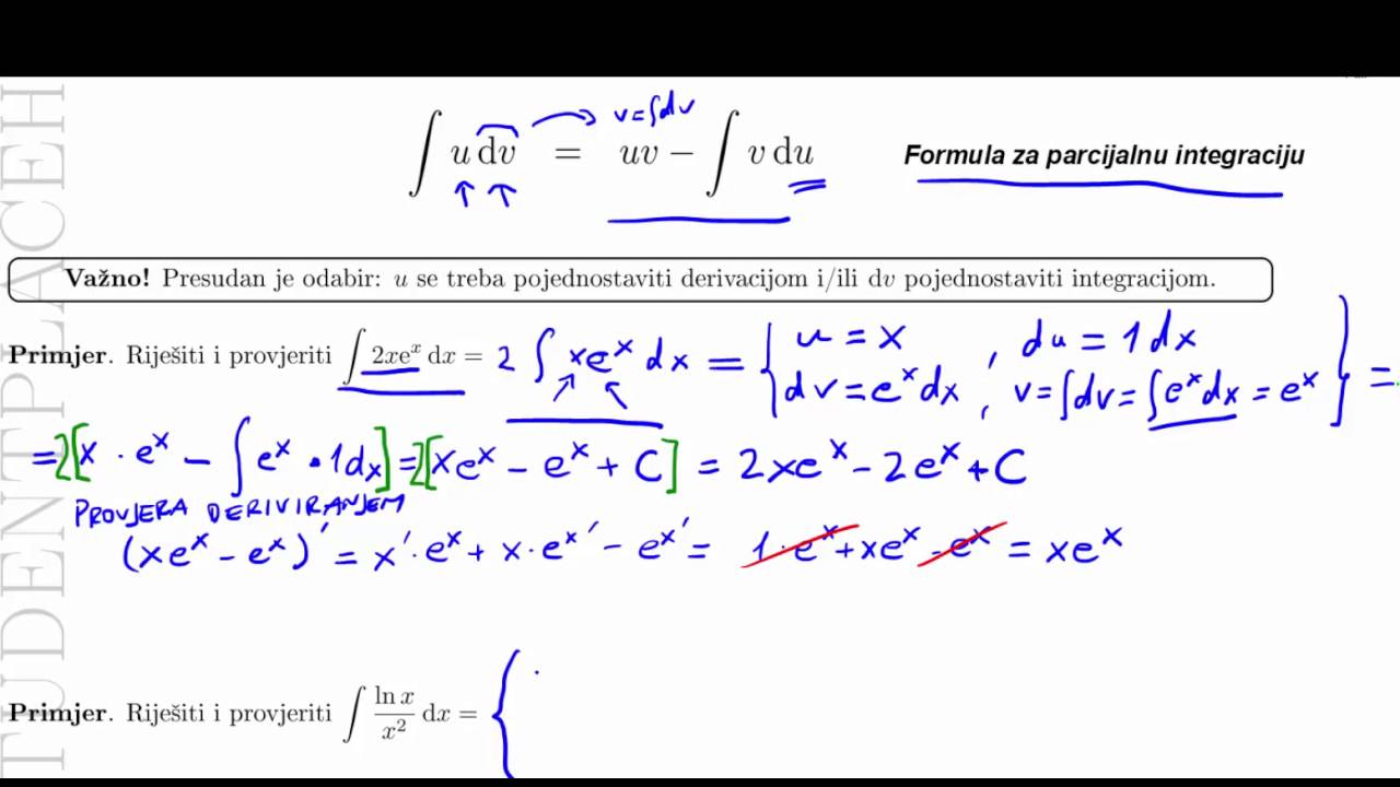 Parcijalna integracija: 2 jednostavna zadatka - YouTube