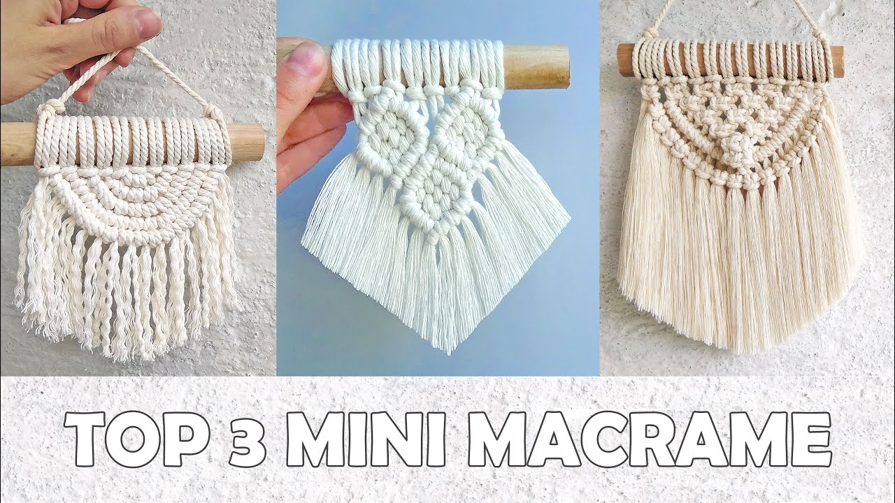 Top 3 mini macrame | Macrame for beginners - YouTube