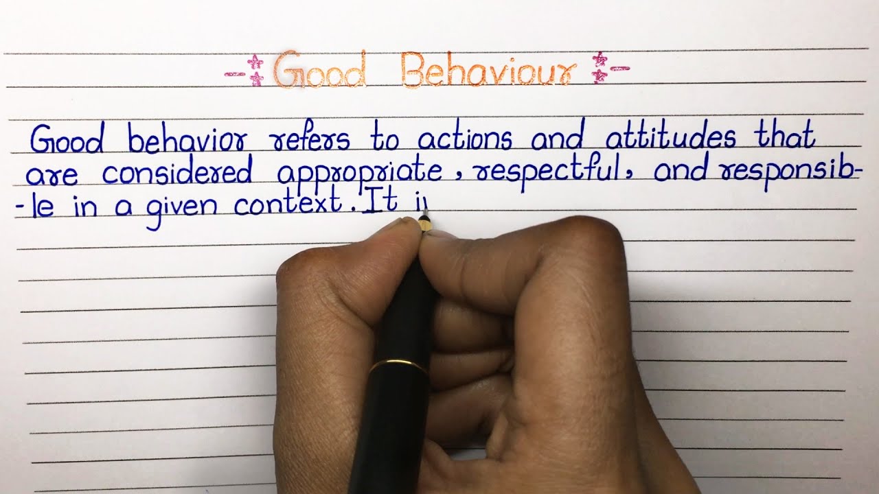 Good Behaviour | Print Handwriting | Live - YouTube
