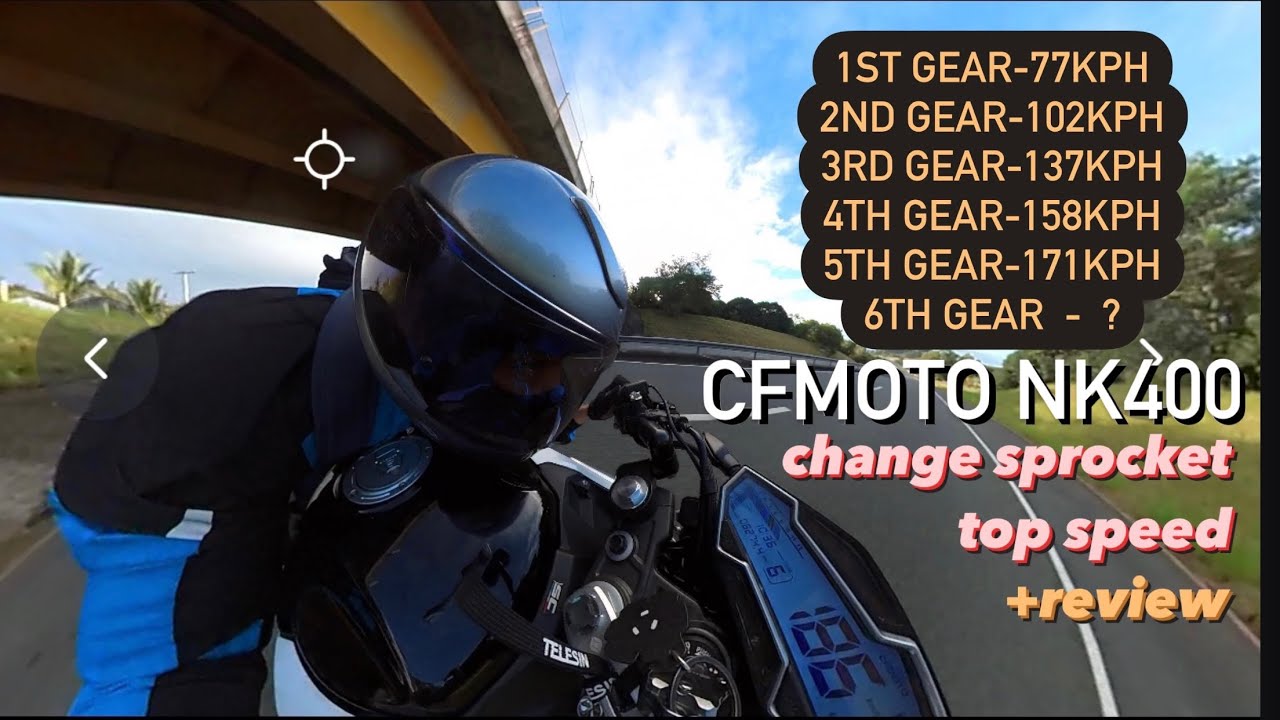 CFMOTO NK400 Topspeed Change Sprocket Vs Stock Sprocket In Stock Engine