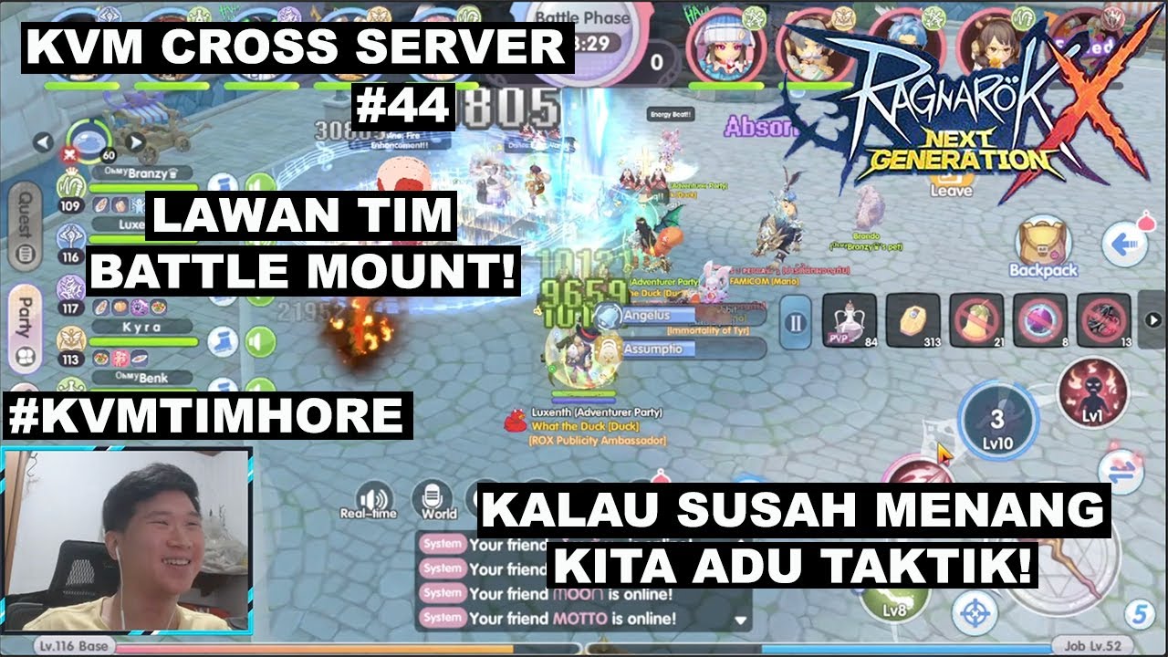 KVM TIM HORE #44 CROSS SERVER! KITA ADU MEKANIK BERMAIN! RAGNAROK X ...