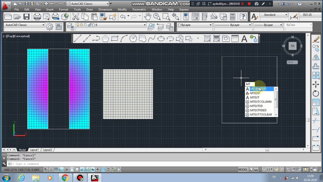 Autocad Draw Araç Çubuğu (Hatch - Text Arası) Part 5 - YouTube