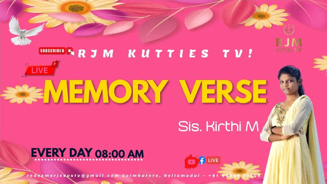 RJM KUTTIES TV - EVERY DAY - MEMORY VERSE - YouTube