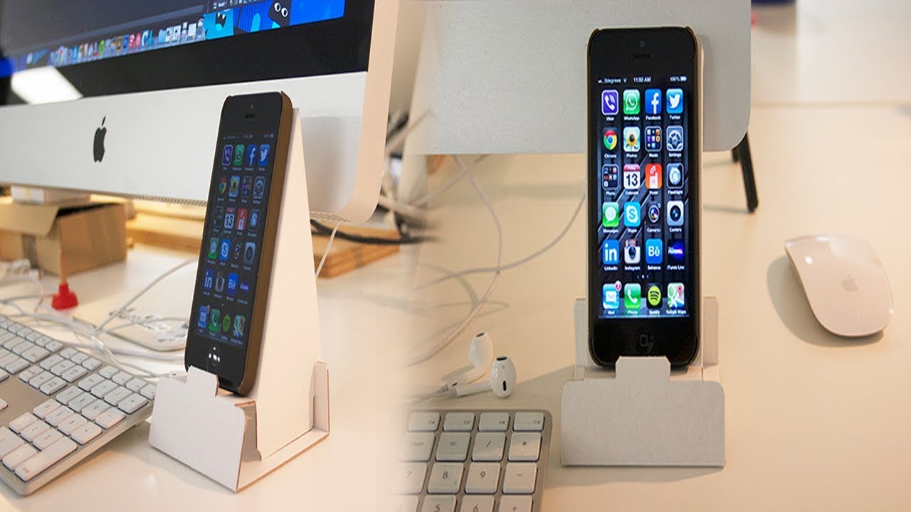 how to make a Cardboard Phone Holder from Cardboard DIY at HOME - YouTube