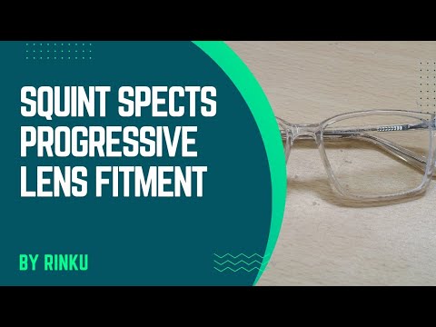 SQUINT SPECTS Sheet transparent frame blue cut progressive lens fitment ...