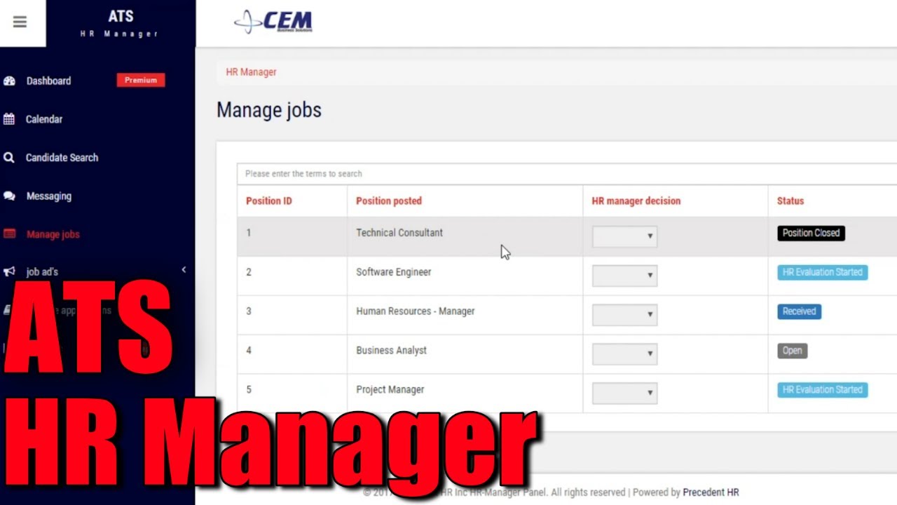 Applicant Tracking System - HR Manager - YouTube