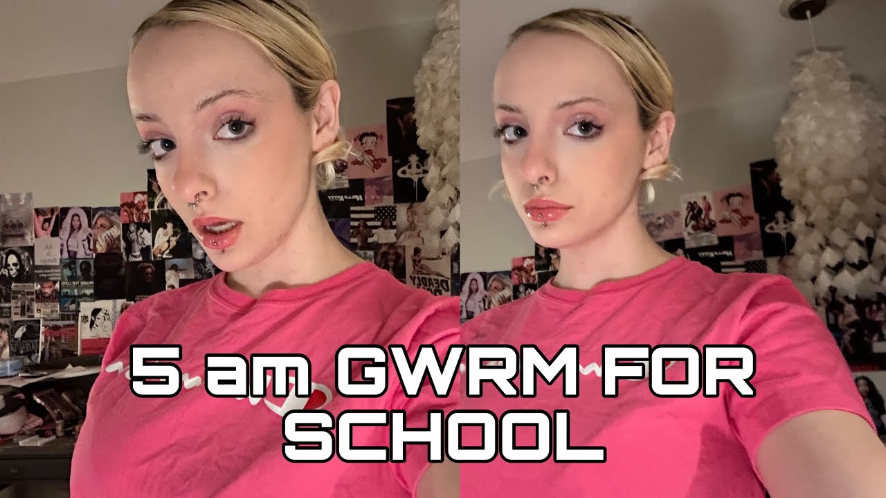 GET READY WITH ME @ 5 AM FOR SCHOOL - YouTube