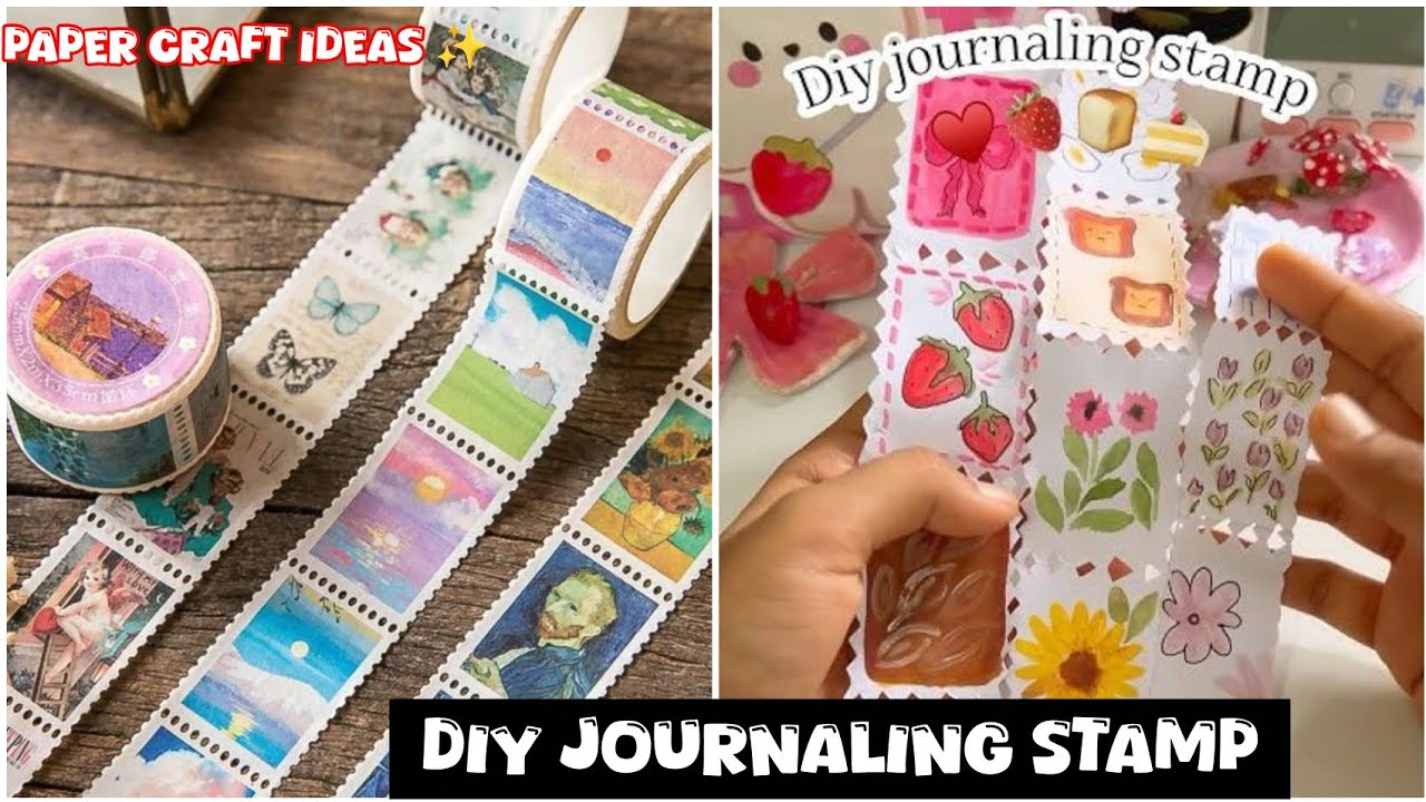 Cute journaling stamp🌷How to make journaling stamp at home / Handmade ...