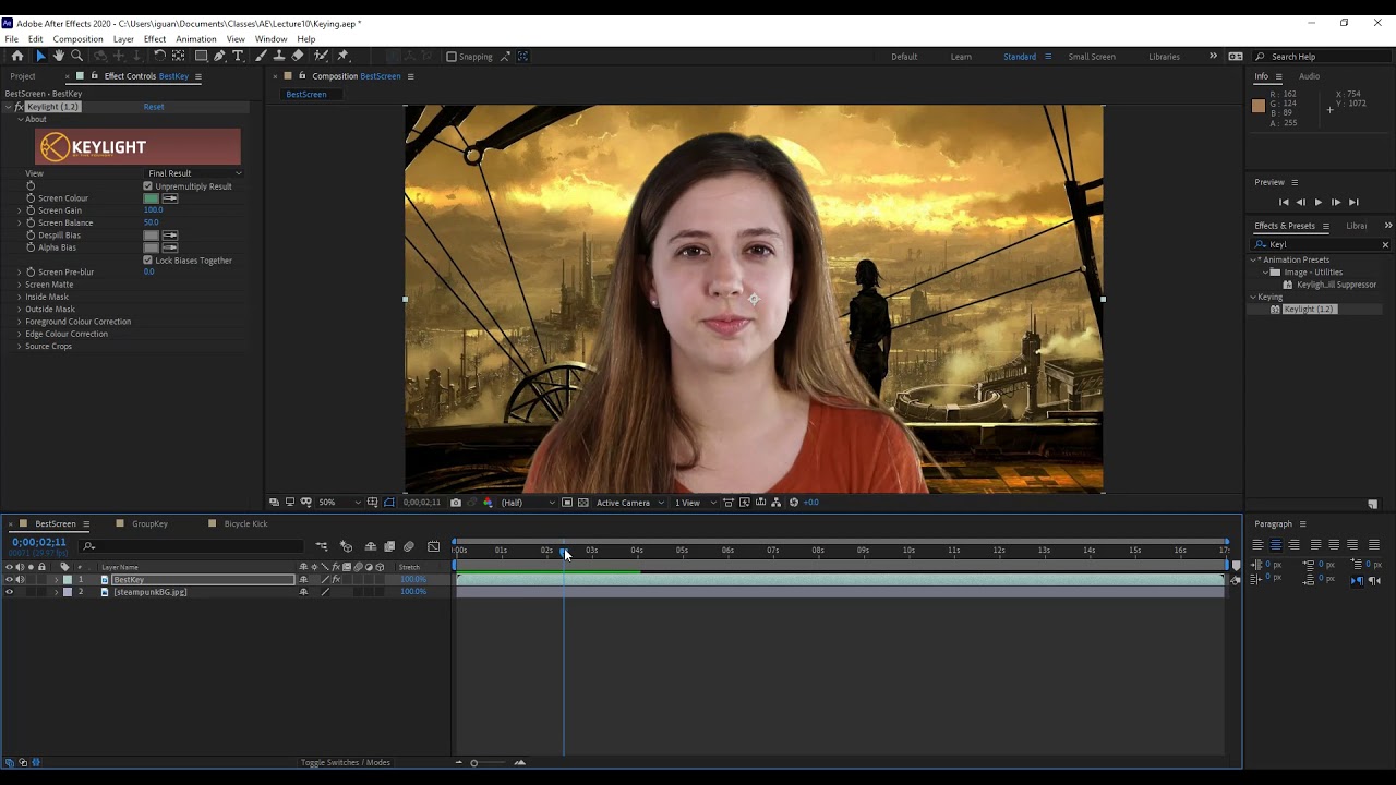 After Effects Color Keying - YouTube