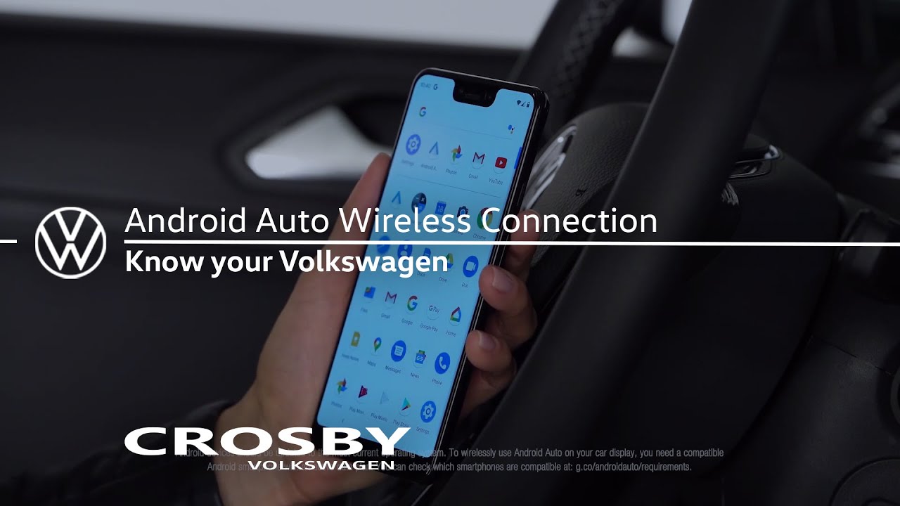 Android Auto Wireless Connection: Crosby VW Delivery - YouTube