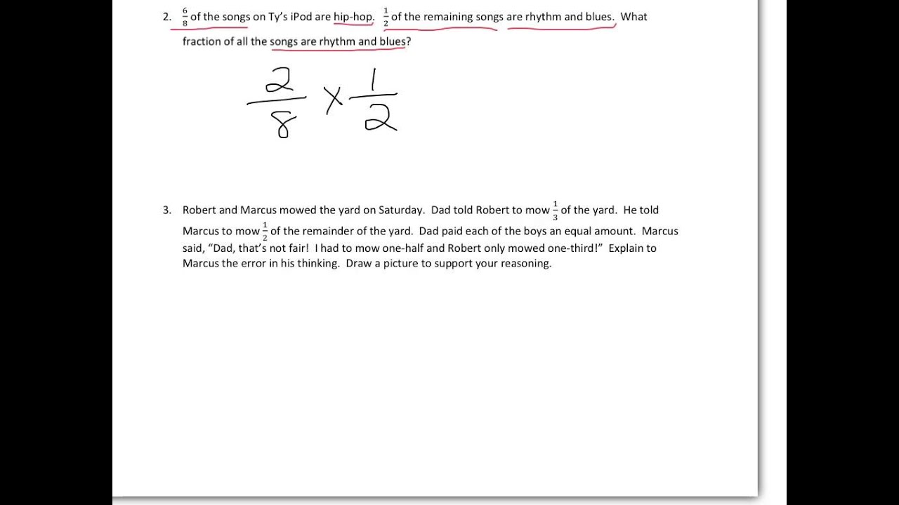 Module 4E14 Multiply Unit Fractions by Non-Unit Fractions - YouTube