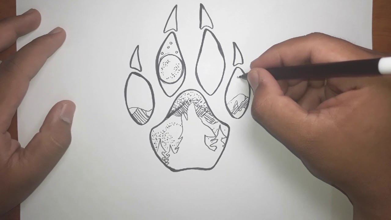 How to draw the PAW PRINT - YouTube