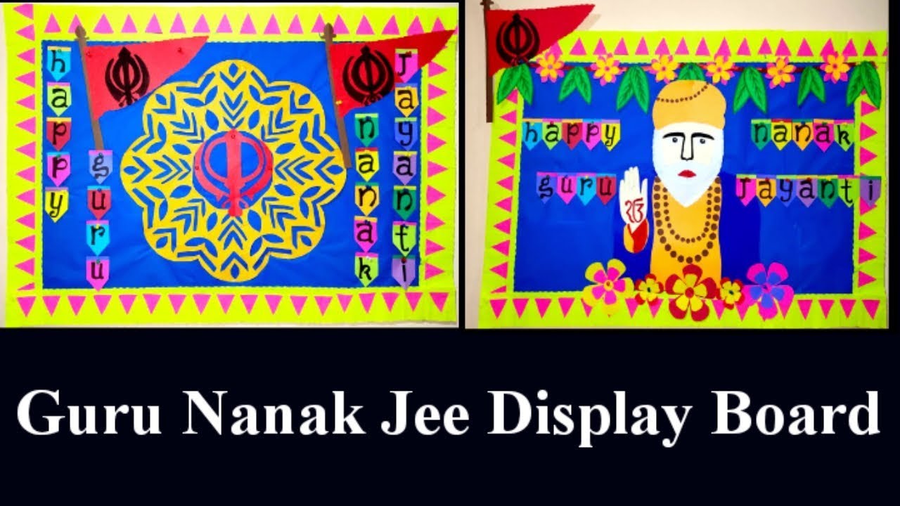 Guru Nanak Jayanti Display Board | Guru Nanak display board ideas for ...