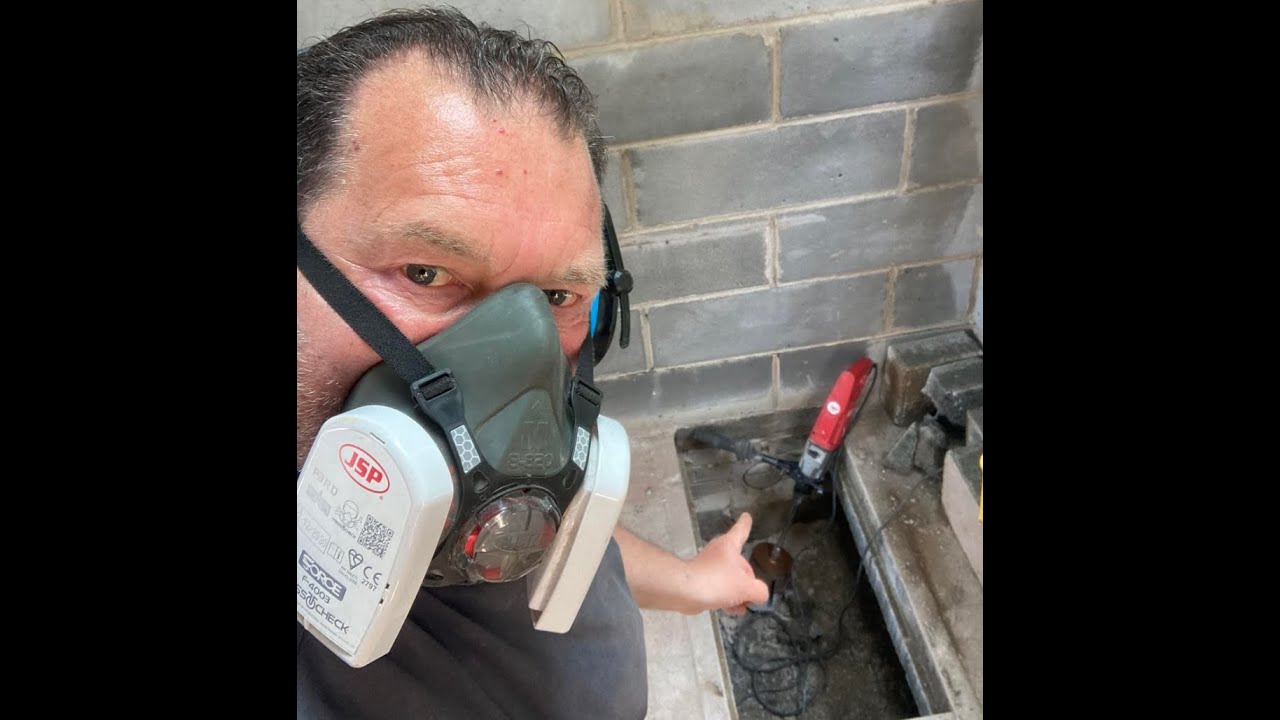 Garden Project. Part 23. Bricking up gas cabinet, Core drilling for ...