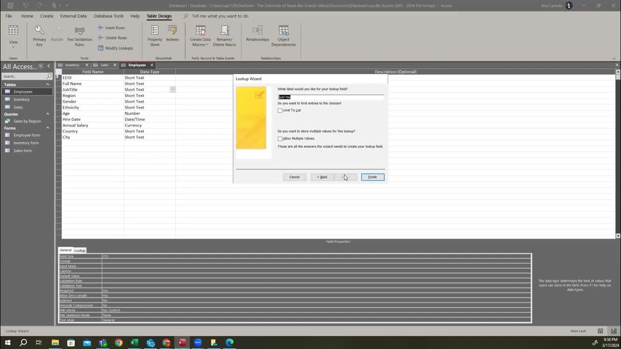 Access Database Assignment Step 4.2 - YouTube