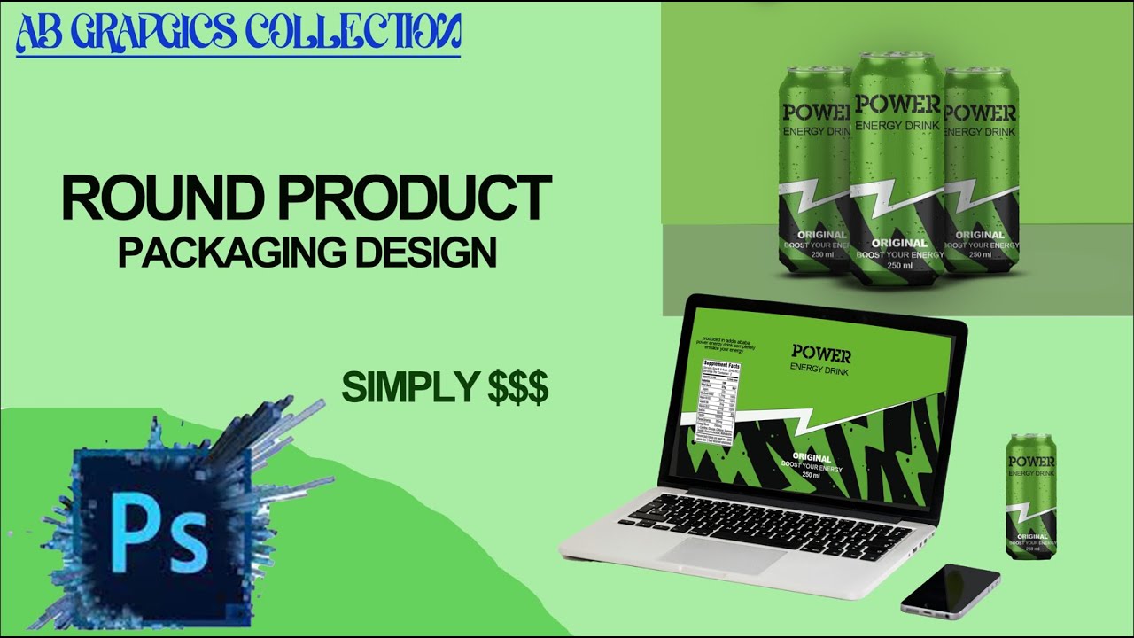 ROUND PRODUCT PACKAGING #adobephotoshop #productpackaging - YouTube