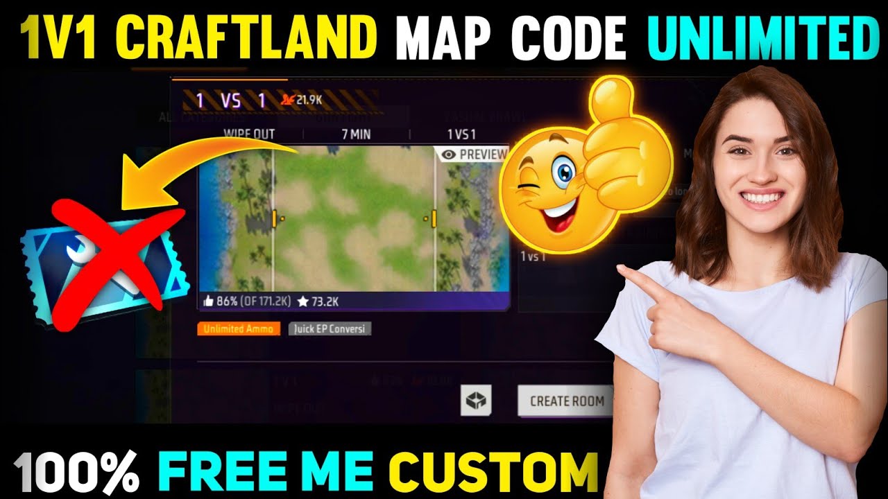 Craftland 1v1 Custom Unlimited Ammo Map Code | Craftland 1v1 Map Code | Free Fire Craftland Map ...