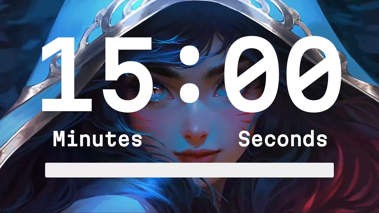 15-Minute Countdown Timer - Anime Cape Girl Dynamic Theme + Progress ...
