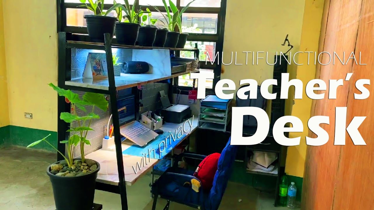 Teacher desk setup transformation. A multifunctional desk for teachers ...