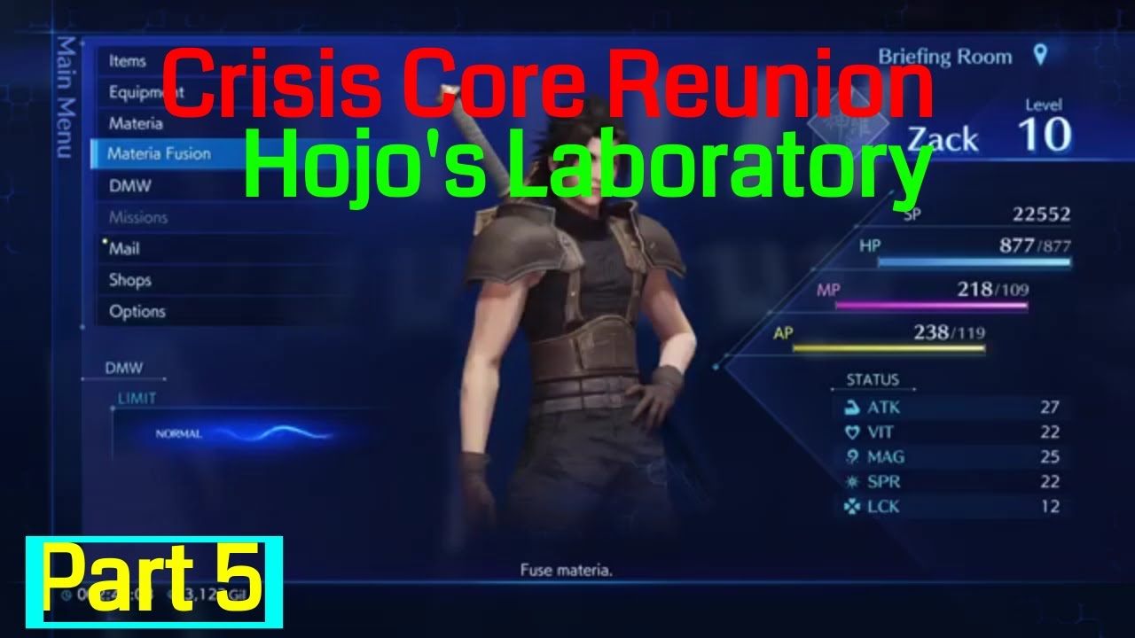 Crisis Core Final Fantasy VII Reunion gameplay walkthrough part 5 Hojo ...