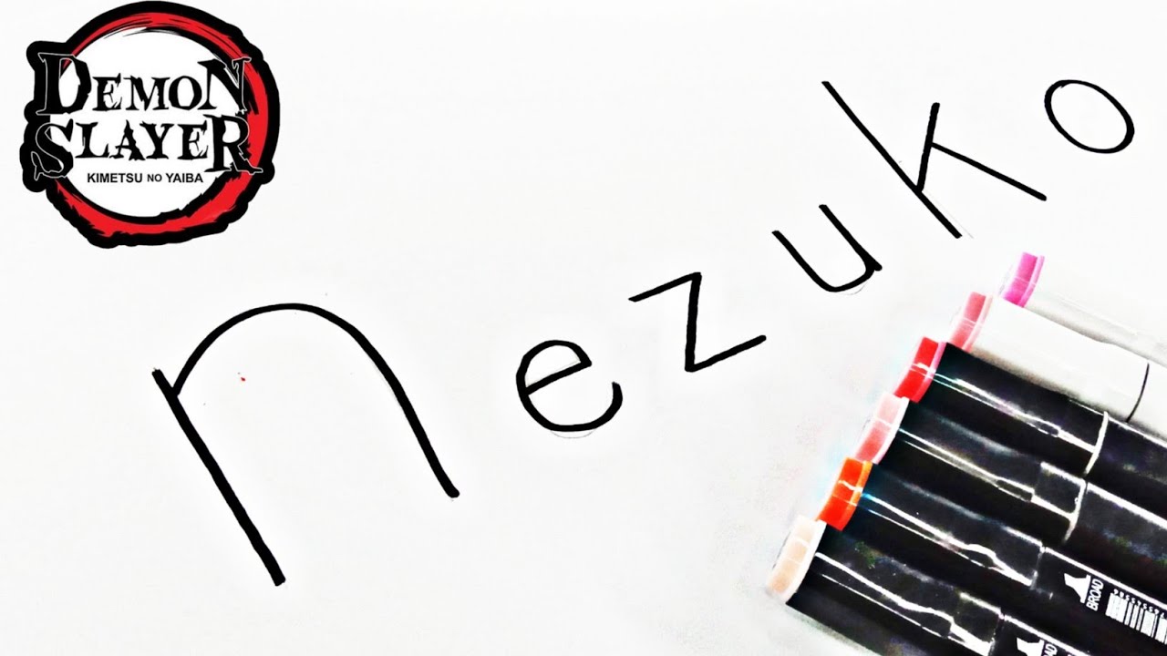 Speed Drawing:word "Nezuko" turn into Nezuko Kamado character from ...