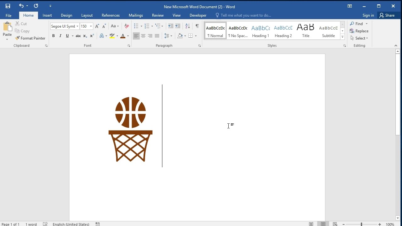 How to insert basketball sign in word - YouTube