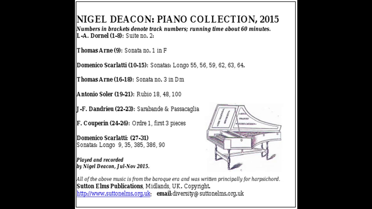 Piano Collection 2015 played by Nigel Deacon - YouTube