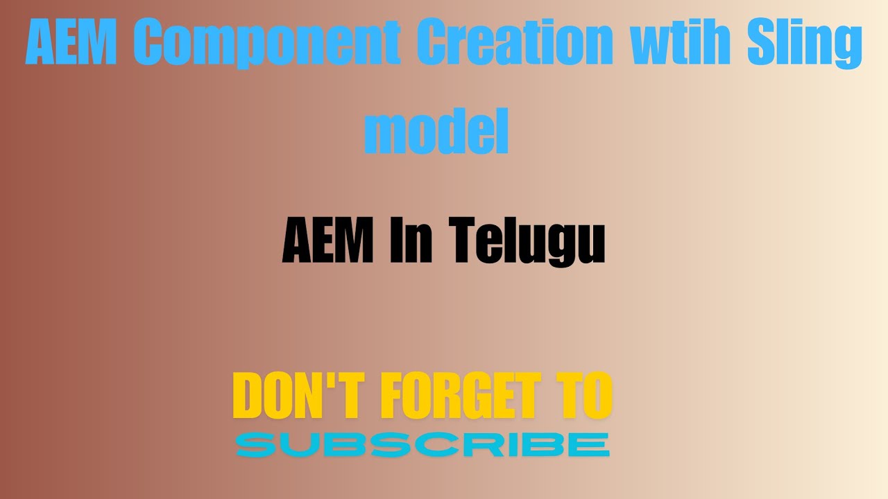 AEM Sling Model in Telugu. #adobe #AEM @AmmuTechHub - YouTube