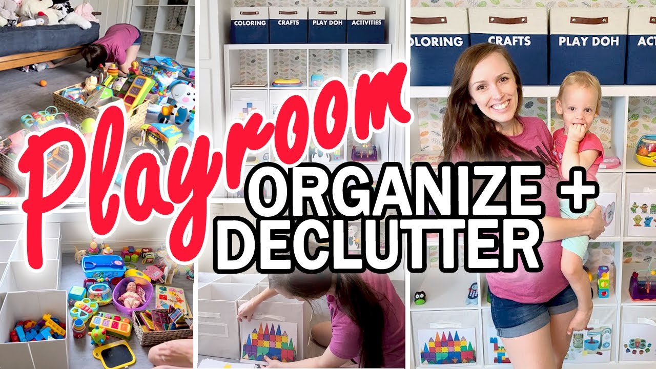 PLAYROOM DECLUTTER + ORGANIZE WITH ME | HOW TO ORGANIZE AND DECLUTTER A PLAYROOM | SHELBY ...