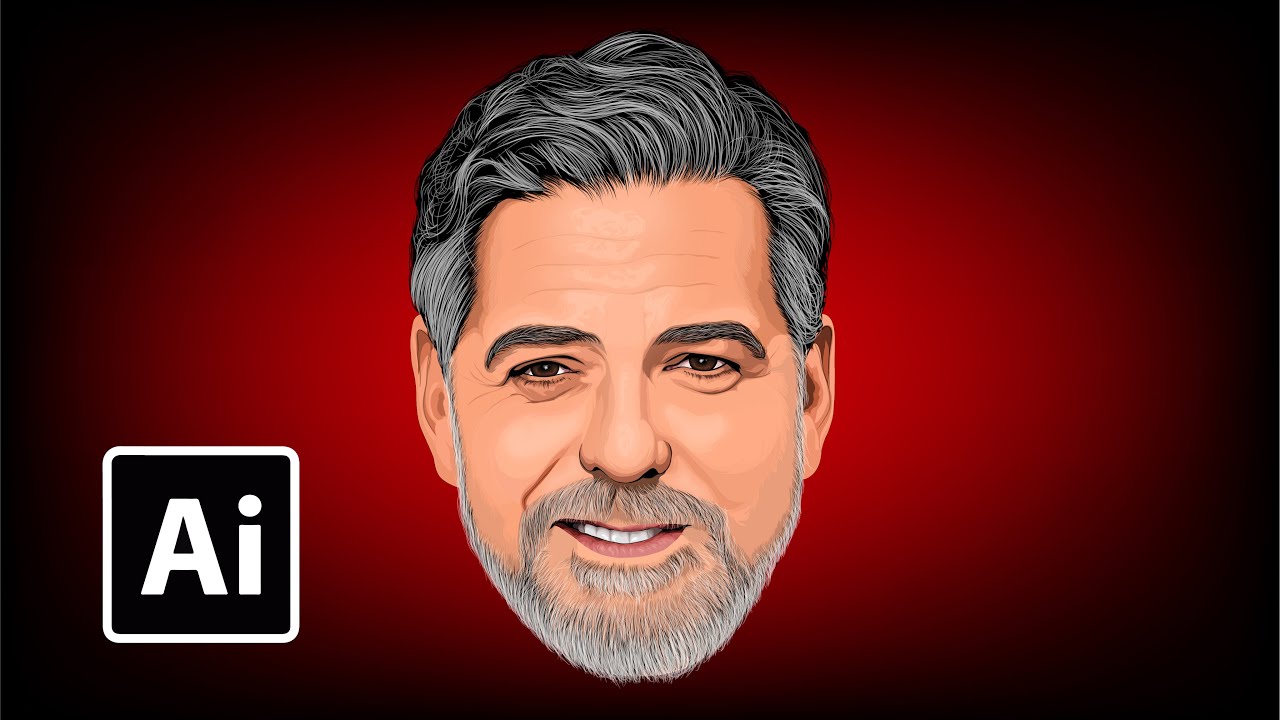 How to draw Realistic Portrait Painting in illustrator | vector Art ...