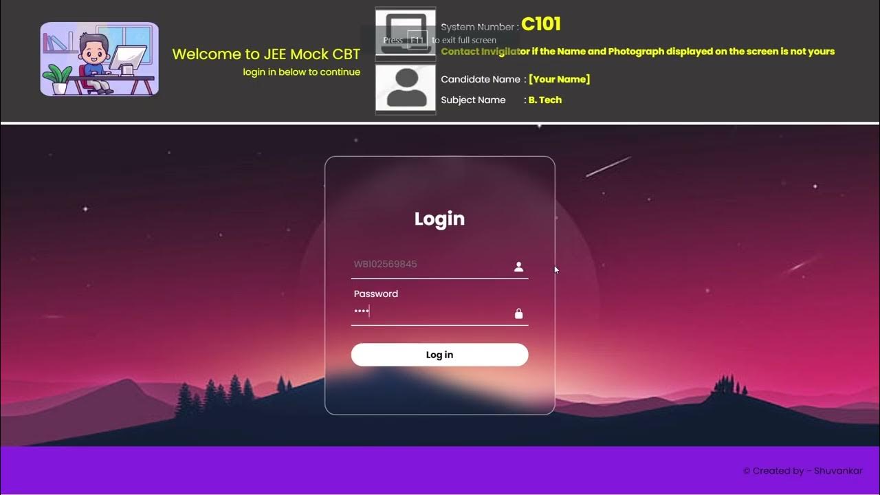 Remake of JEE Mains Login Page by HTML & CSS ☺️ with some enhanced ...