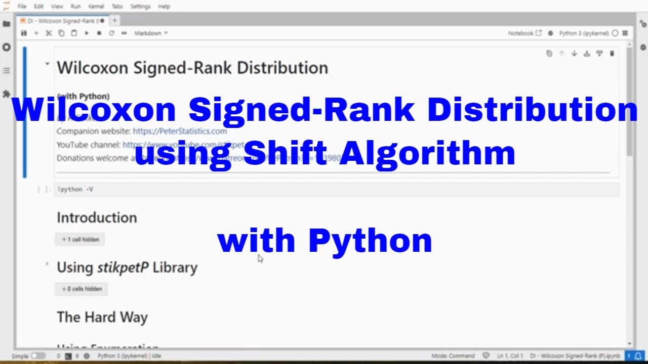 Python Wilcoxon Signed Rank Distribution Using Shift Algorithm Youtube 8485