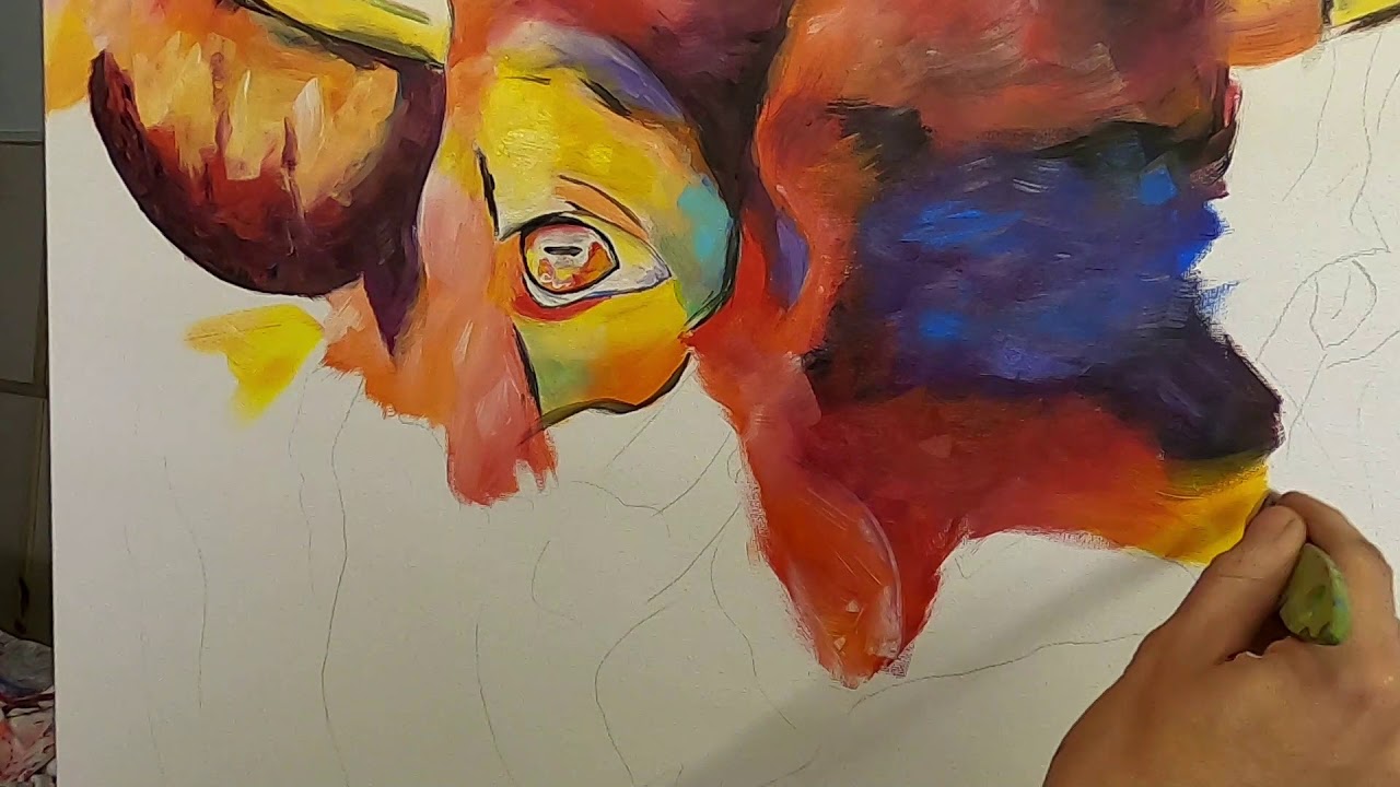 making of painting "gentle strength" / acrylic abstract painting / demo ...