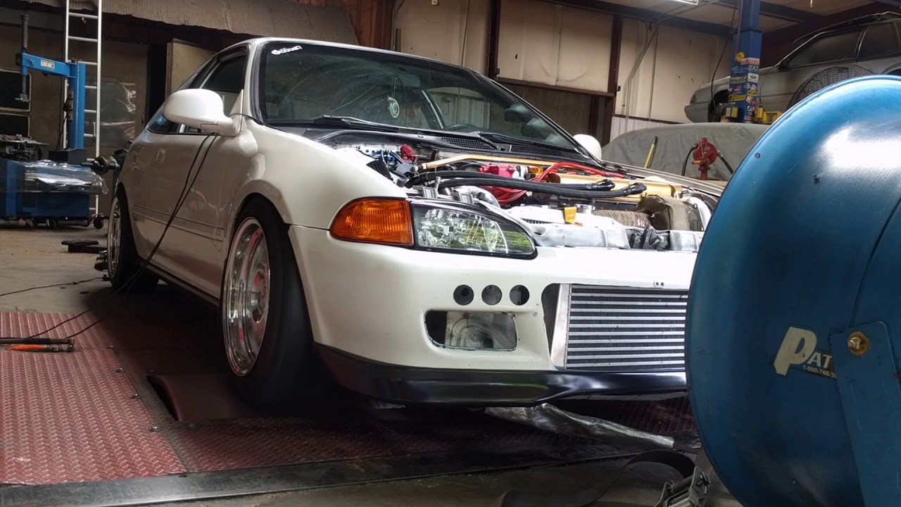 B18 turbo non vtec, CSS block 82mm pump gas 451whp - YouTube