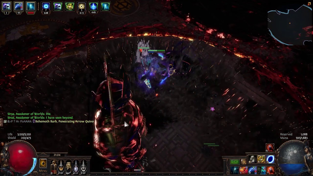 POE-3.9 Sirus, Awakener of Worlds kill with Arc Mine - YouTube