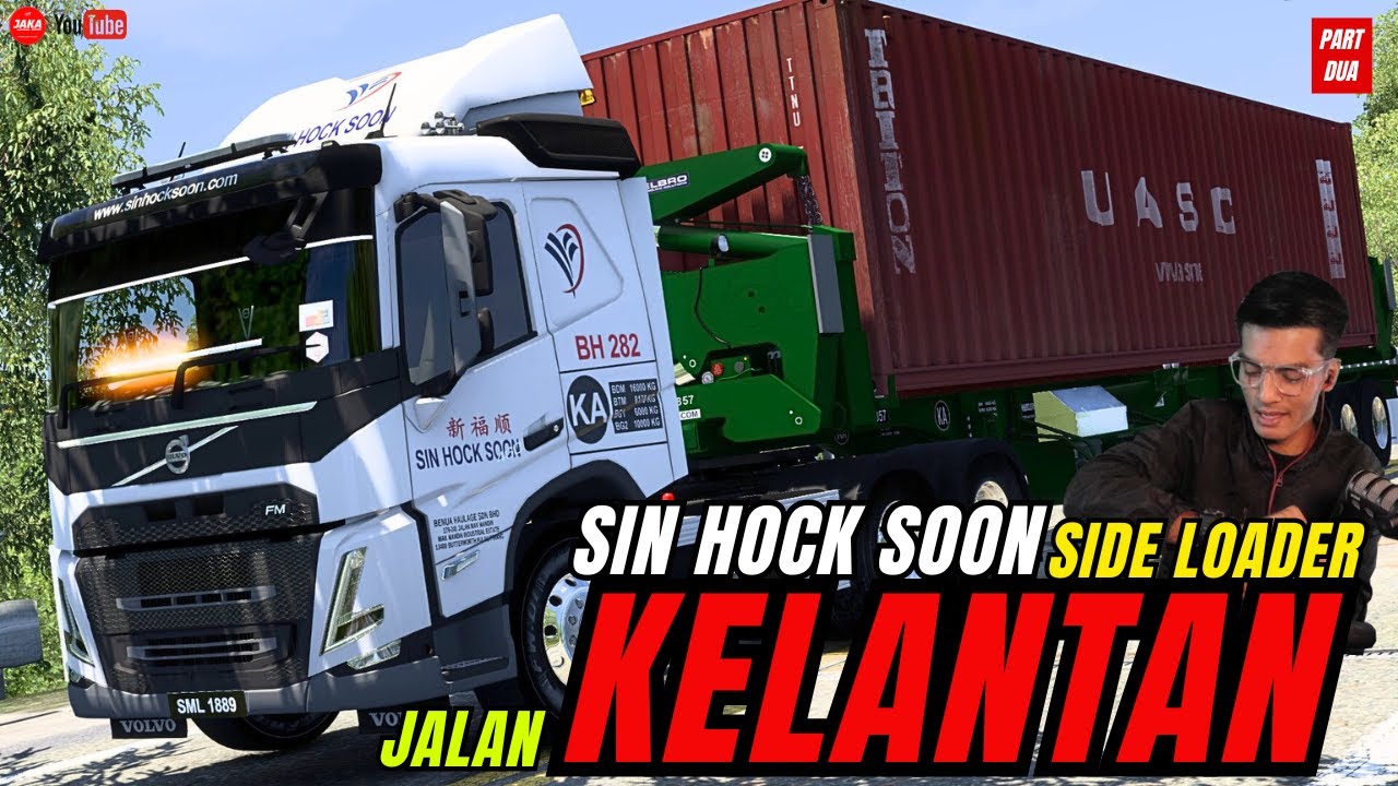 SIDELOADER 45FT JALAN BUKIT KELANTAN TERENGGANU SIN HOCK SOON VOLVO FM5 [PART DUA] - YouTube
