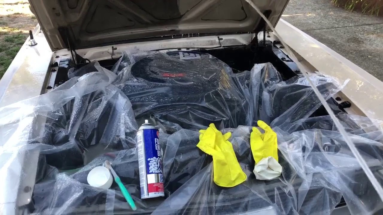 How to: Engine Compartment Degrease on 1966 Mustang Ford - YouTube