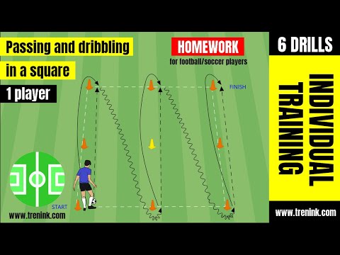 Individual football training | Passing and dribbling in a square ...