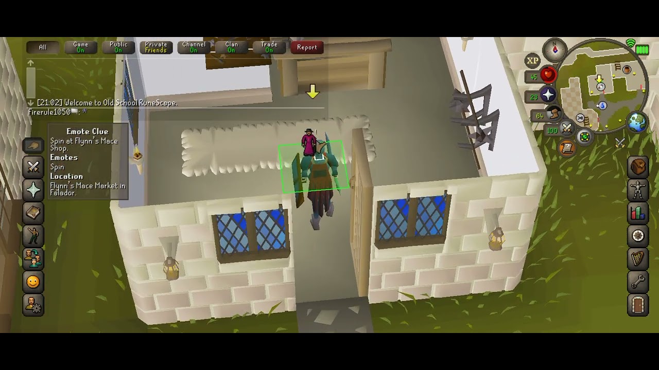 OSRS / Beginner Emote clue [ Spin at Flynn's Mace Shop ] Emotes Spin ...