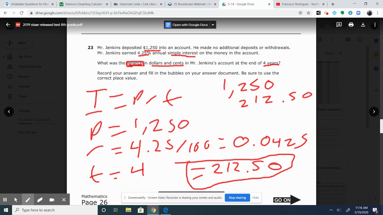 8th Grade Final Review Question 23 - YouTube
