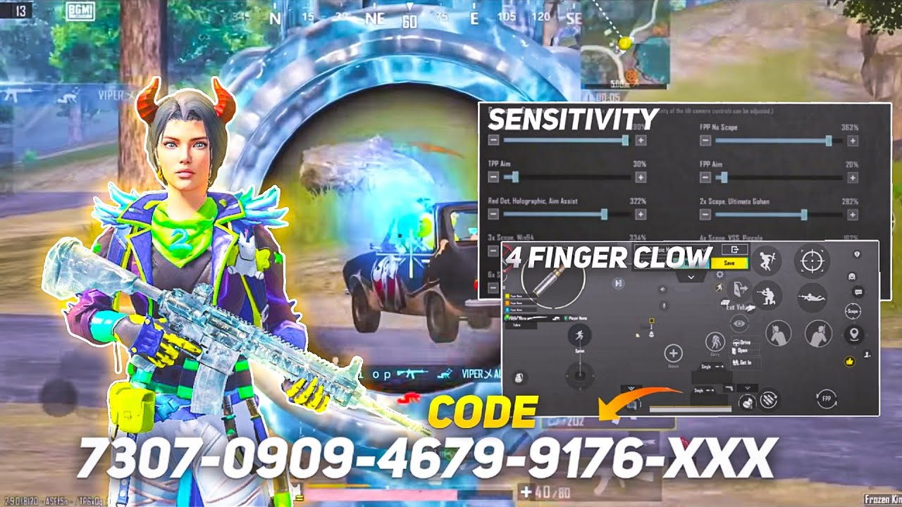 Bgmi sensitivity code today | Bgmi best sensitivity Settings | Bgmi ...