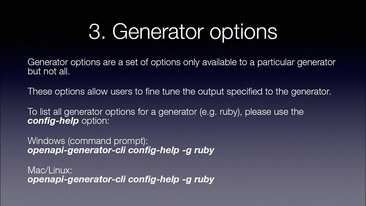 Advanced OpenAPI Generator - 3 Generator options - YouTube