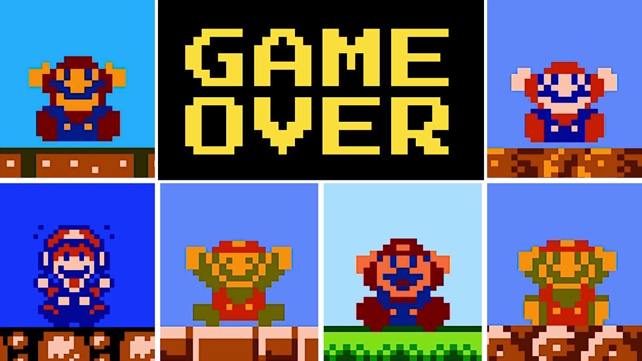Evolution of Super Mario Bros. NES Hacks GAME OVER Screens - YouTube