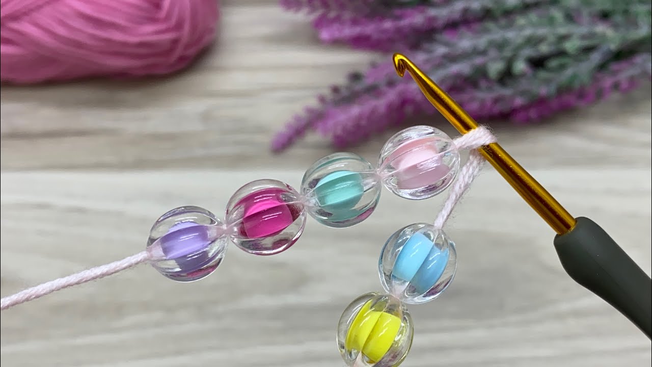 So beautiful Crochet keychain/accessory making with colorful beads # ...