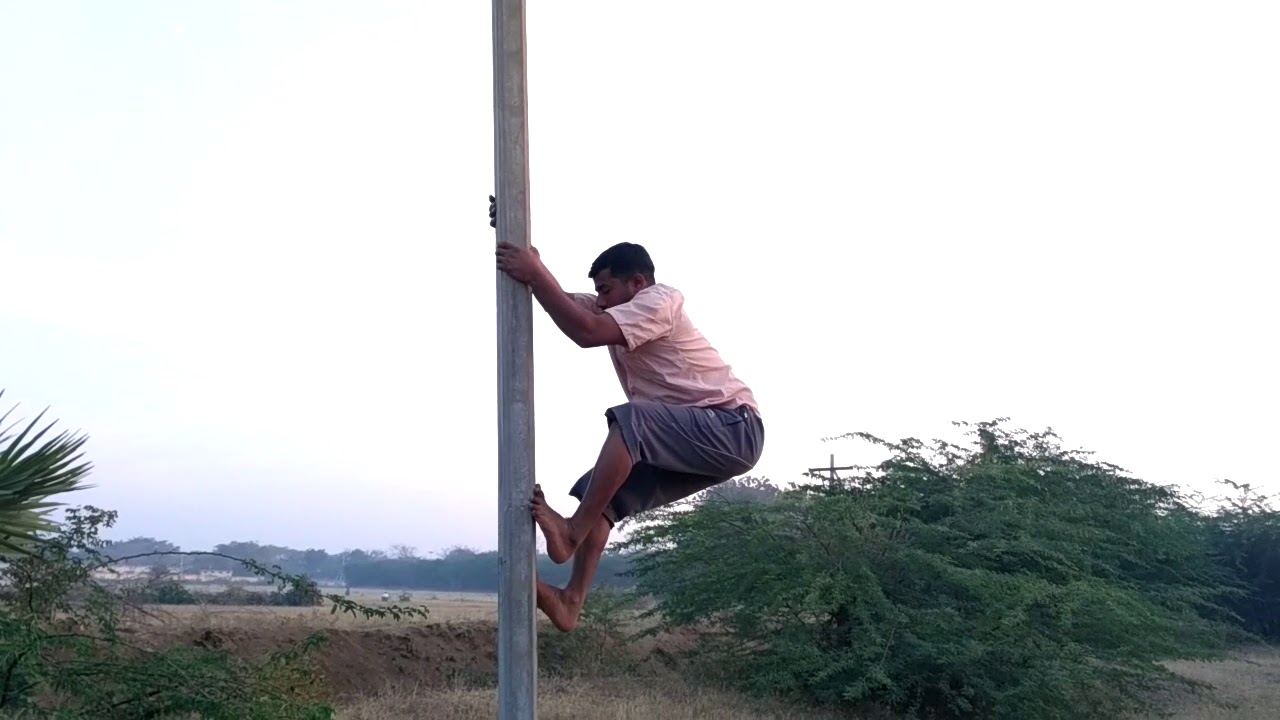 How to climb a electric pole - YouTube