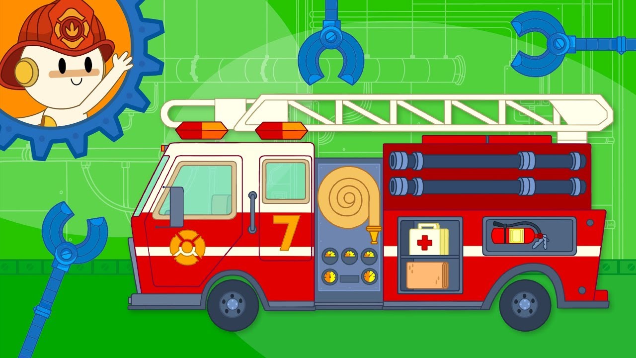 Fire Truck Assembly at Finley’s Factory | Fire Truck Cartoon - YouTube