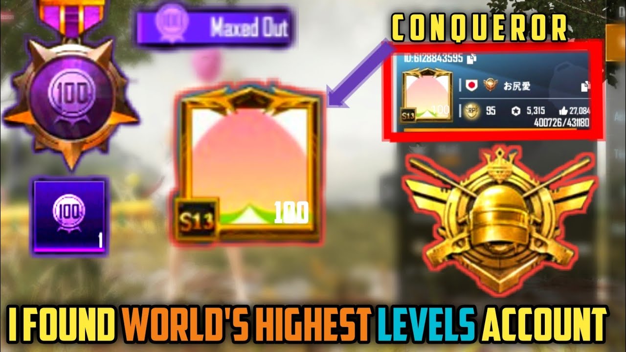 I found all Highest levels account in pubg mobile in hindi - YouTube